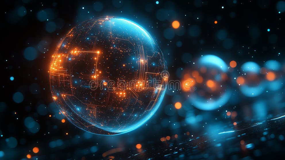 Floating Tech Spheres Stock Illustrations – 652 Floating Tech Spheres ...