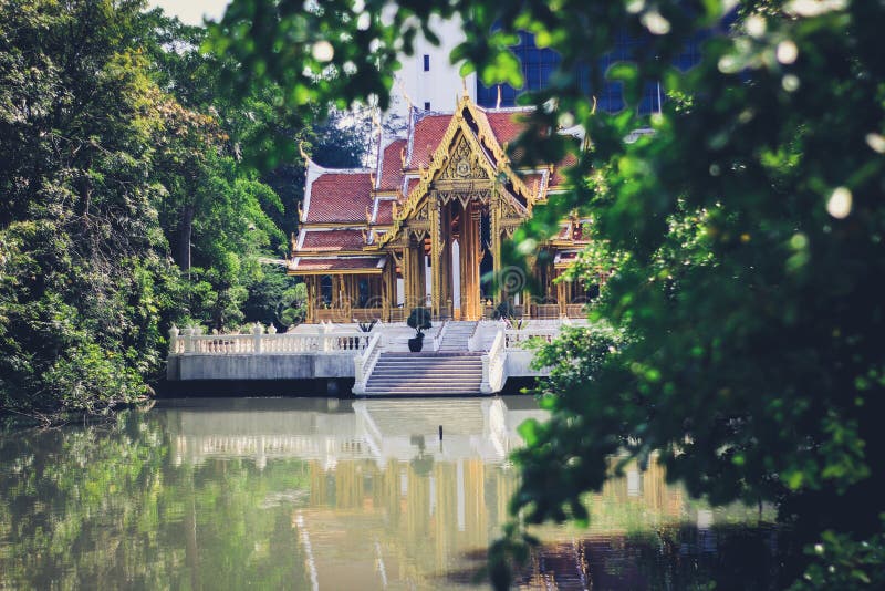 Floating temple stock image. Image of mountain, surface - 28426769