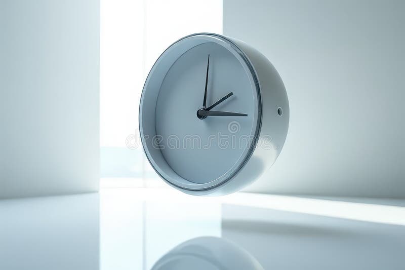 Floating Timepiece within Modern Scenery Stock Illustration ...