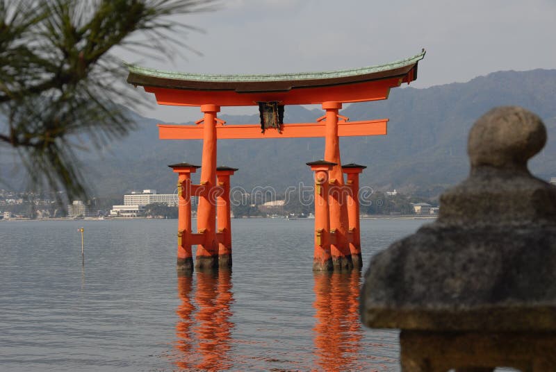 Red Torii Gate in the Water Stock Photo - Image of tidal, bird: 1835324