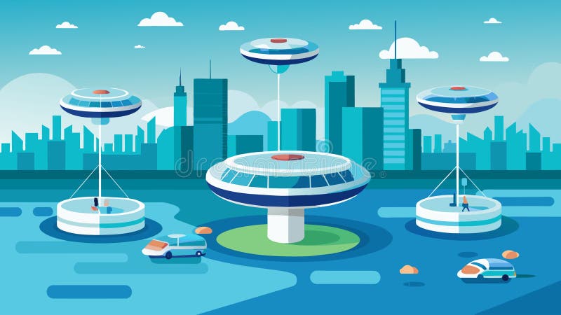 Floating Transit Hubs in the Middle of City Lakes Serving As Docking ...