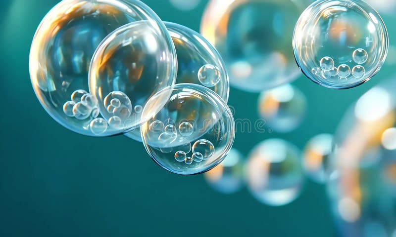 Floating, Translucent Bubbles in Teal Background Stock Footage - Video ...
