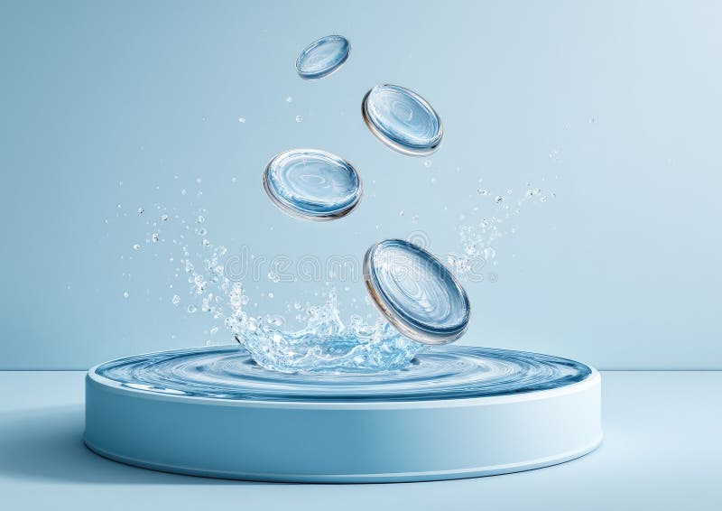 Aqua Discs Splash stock illustration. Illustration of modern - 388826664