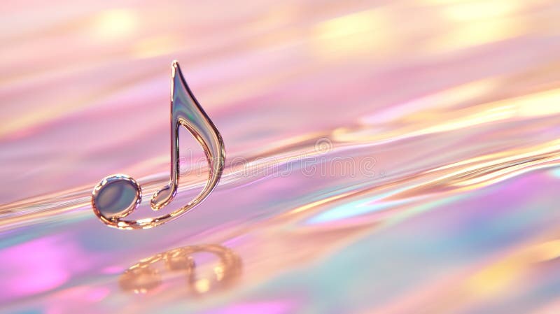 Floating Translucent Musical Note Made of Glass-like Material Stock ...