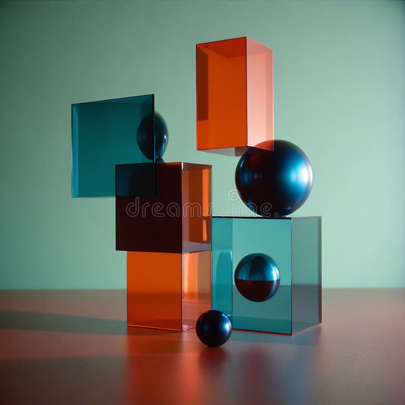 Floating Translucent Shapes in Quiet Harmony Stock Illustration ...
