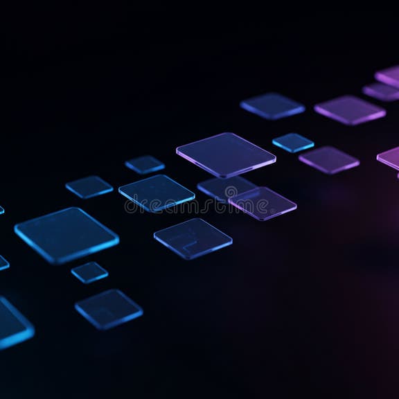 Floating Translucent Squares in Varying Sizes Appear Suspended Over a ...