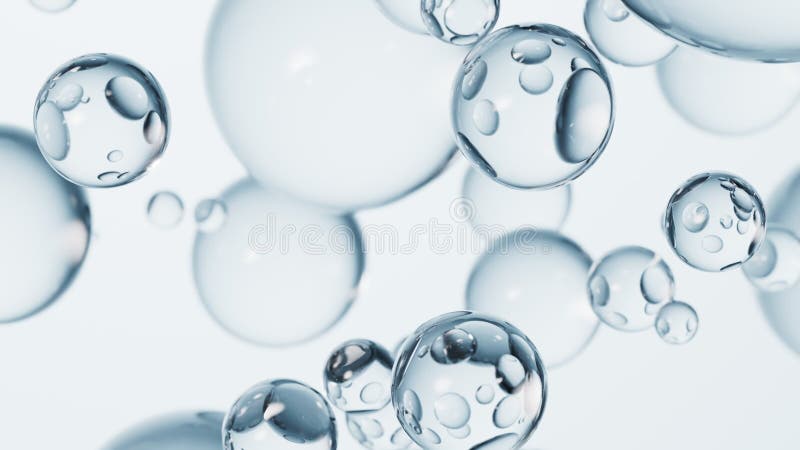 Floating Transparent Blue Bubbles Background, 3d Rendering Stock Video ...