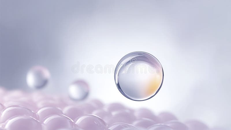 Transparent Bubbles Floating Above a Soft, Textured Surface, Creating ...