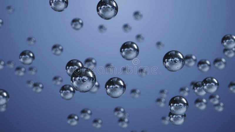 Floating Transparent Bubbles Against Blue Background Stock Video ...
