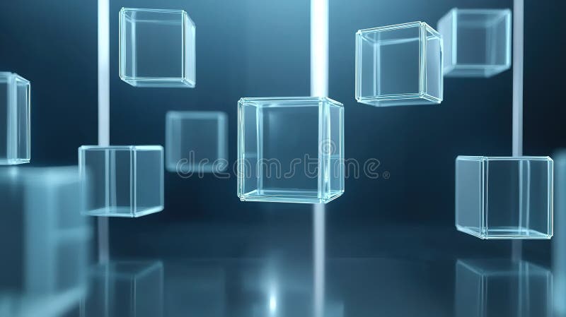 Floating Transparent Cubes in a Futuristic Setting with Soft Lighting ...