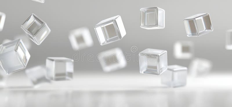 Floating Transparent Glass Cubes Creating Modern Abstract Background ...