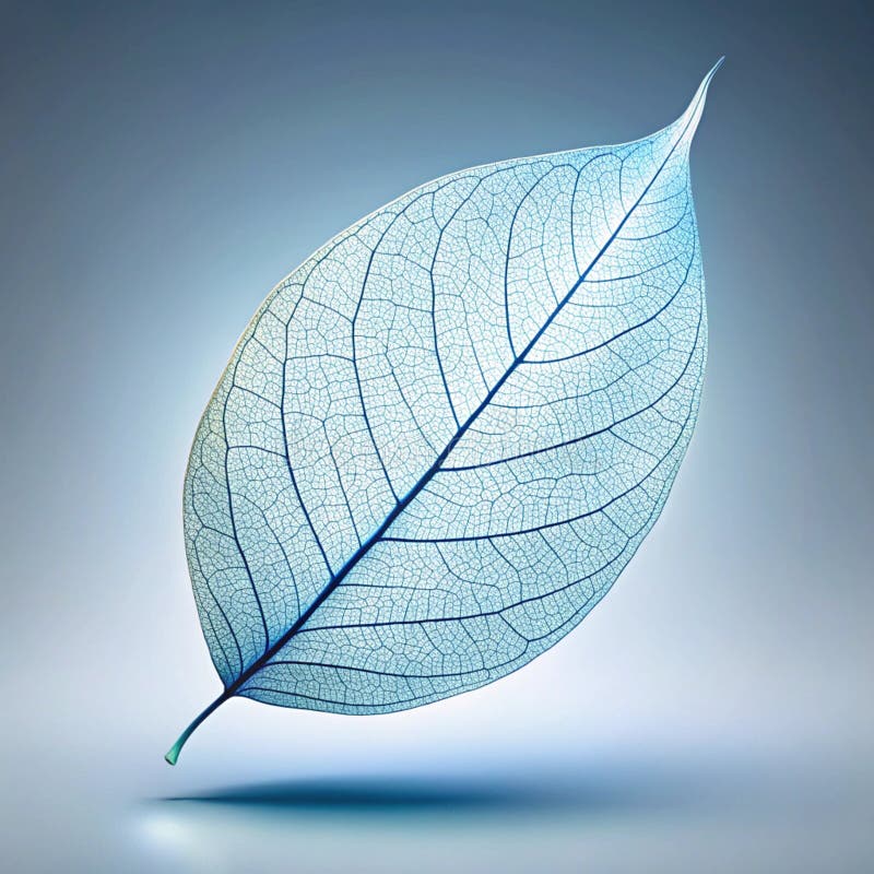Floating Transparent Leaf with Glowing Veins Stock Illustration ...