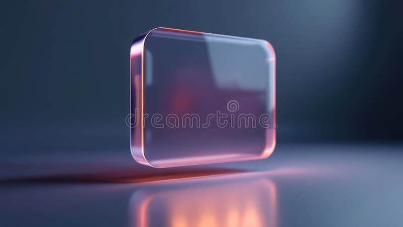 Floating Transparent Rectangular Object on a Gradient Surface at ...