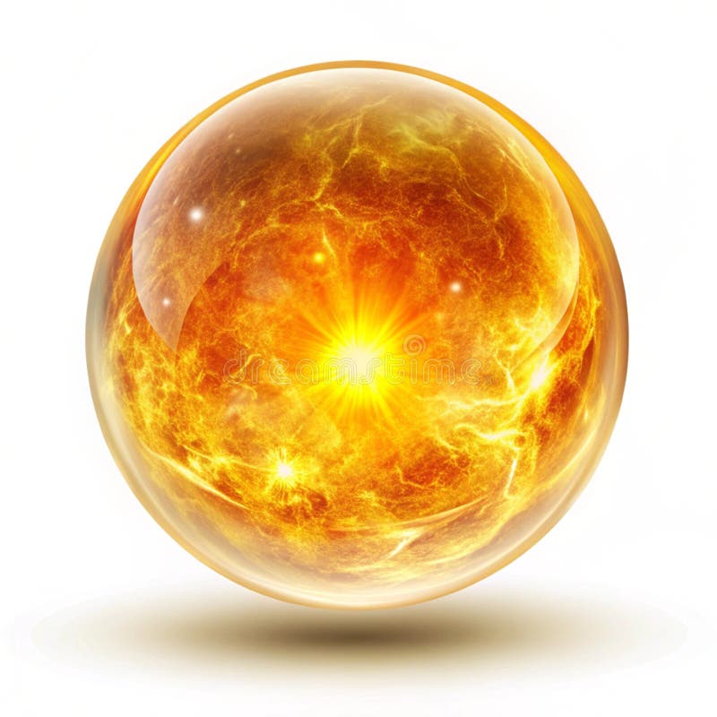 Levitating Transparent Sun with Glowing Rays Stock Illustration ...