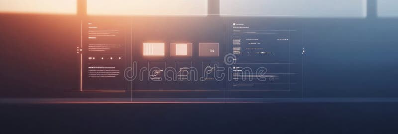Floating Transparent UI Elements Create a Clean Abstract Digital ...