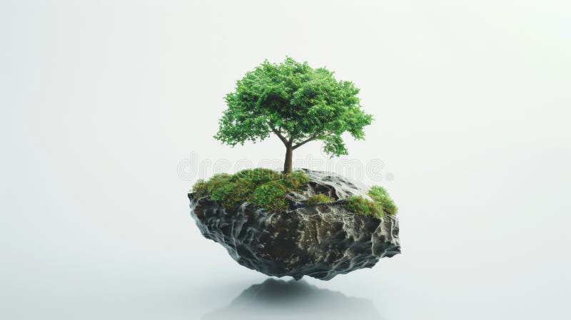 The Floating Tree Island.AI Generated Image Stock Image - Image of ...