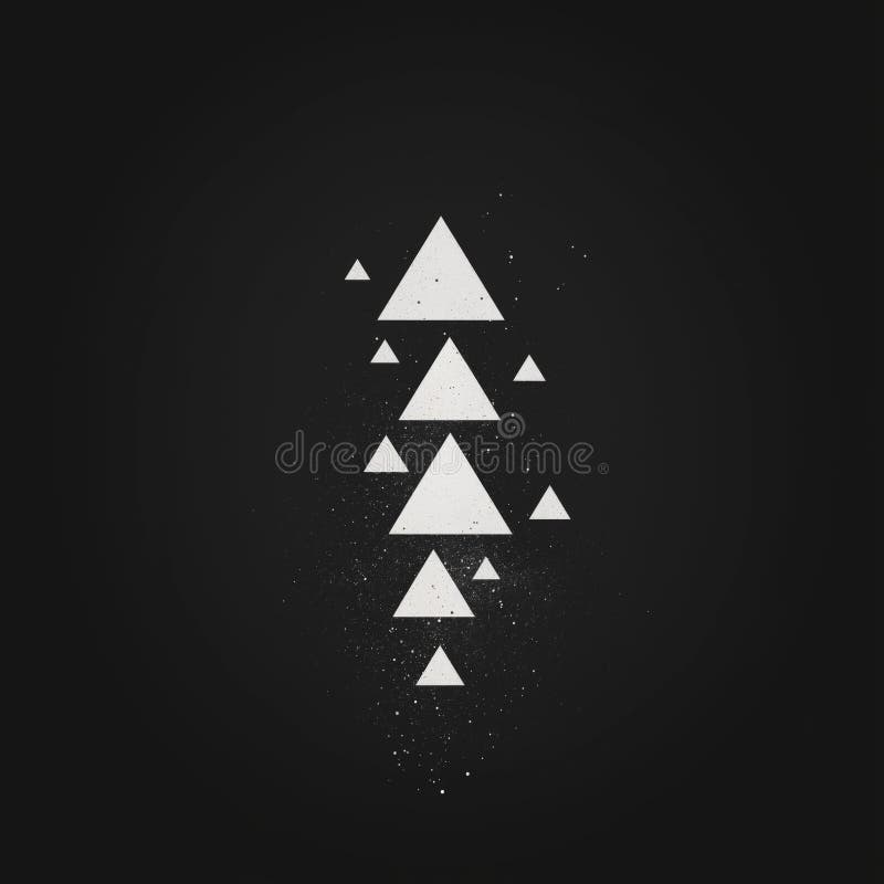 Floating Triangles on Dark Background: Abstract Geometric Art with ...