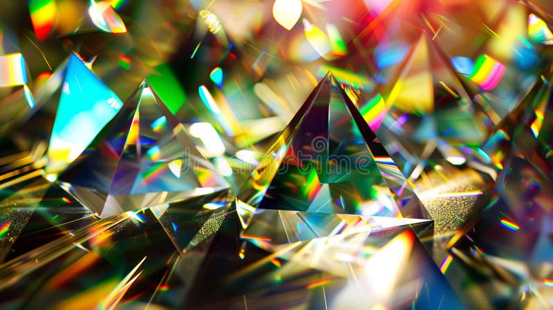 Floating Triangular Prisms Holographic Triangles Reflecting Colorful ...