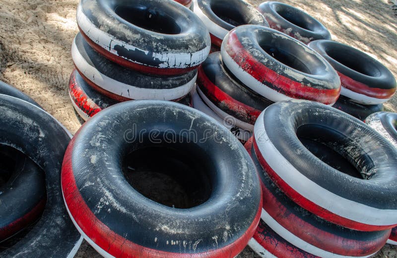 Floating Tyres stock photo. Image of float, inflatable - 145263468
