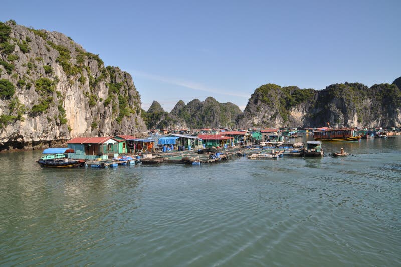 Floating Village in Ha Long Bay, Vietnam Editorial Photography - Image ...