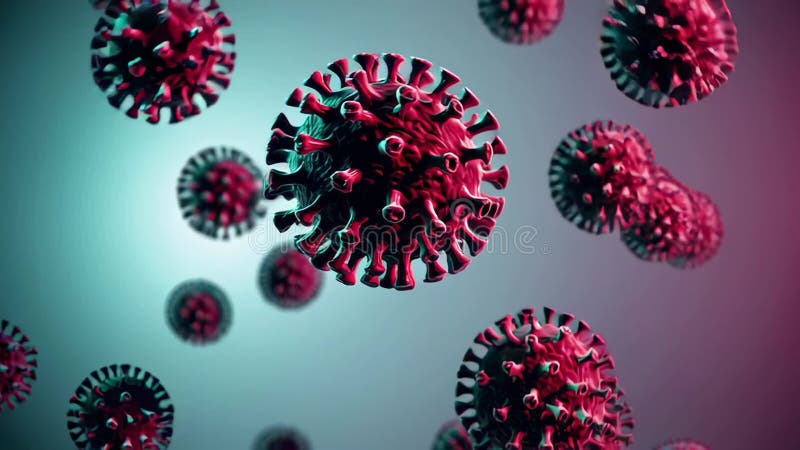 Floating Virus Particles Illustrating Pathogen Spread and Vaccination ...