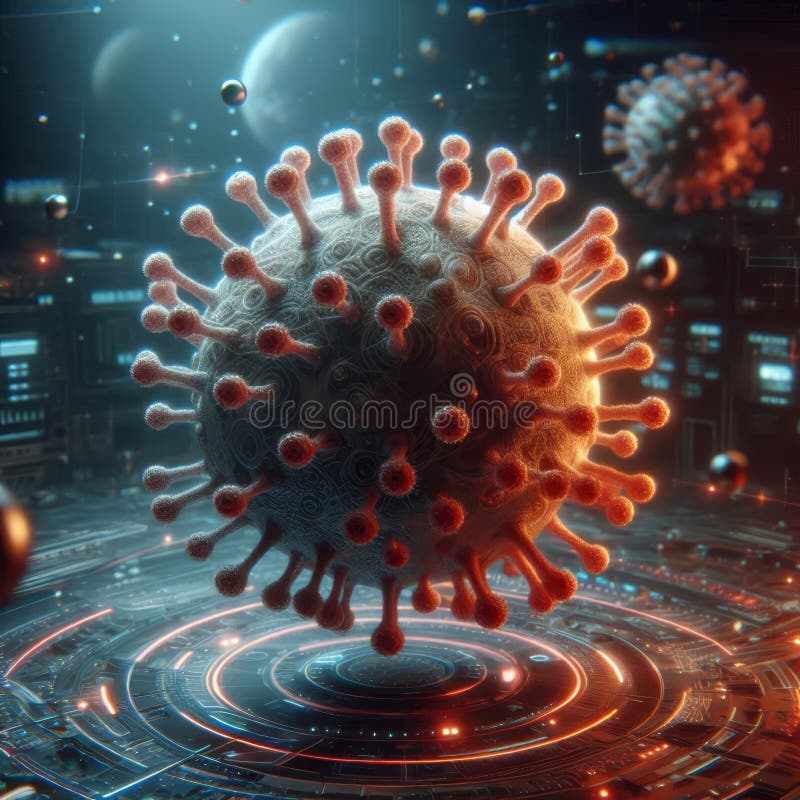 Floating virus stock illustration. Illustration of photorealistic ...