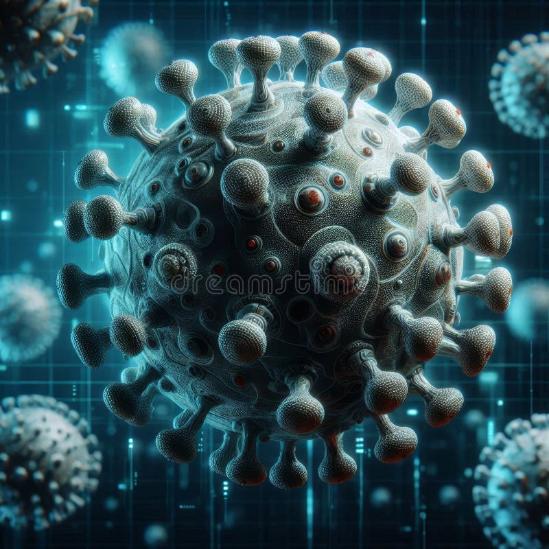 Floating virus stock illustration. Illustration of photorealistic ...