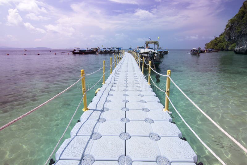 Floating Walkway on the Sea. Stock Photo - Image of andaman, walk: 91576580