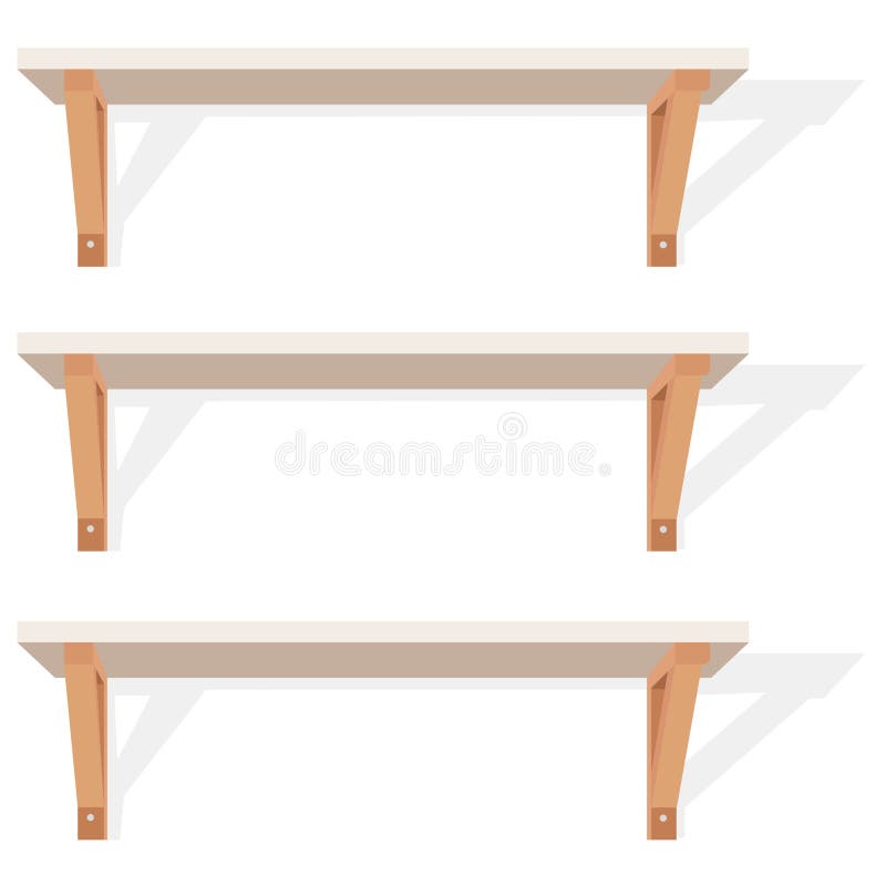 Floating Wall Shelves with a Minimalist Design Stock Illustration ...