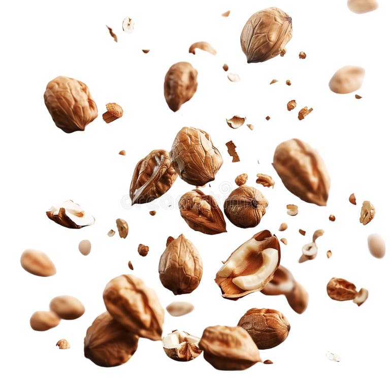 Floating Walnuts stock image. Illustration of falling - 348130803