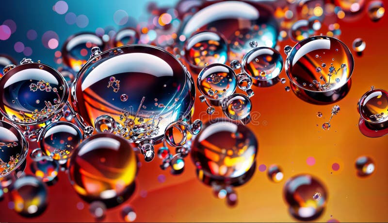 Floating Water Droplets Create a Dynamic Foreground Against a Shifting ...