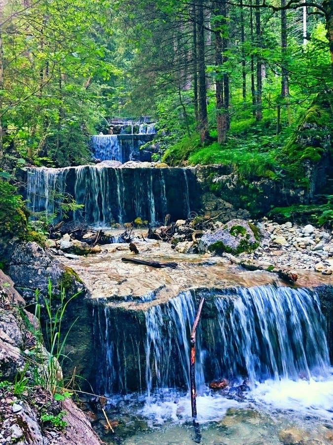 Floating waterfalls stock image. Image of nature, water - 98689509