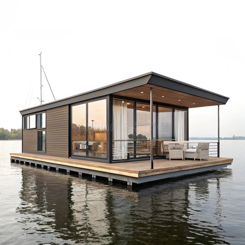 Floating Waterfront Pavilion Isolated on Transparent Background Stock ...