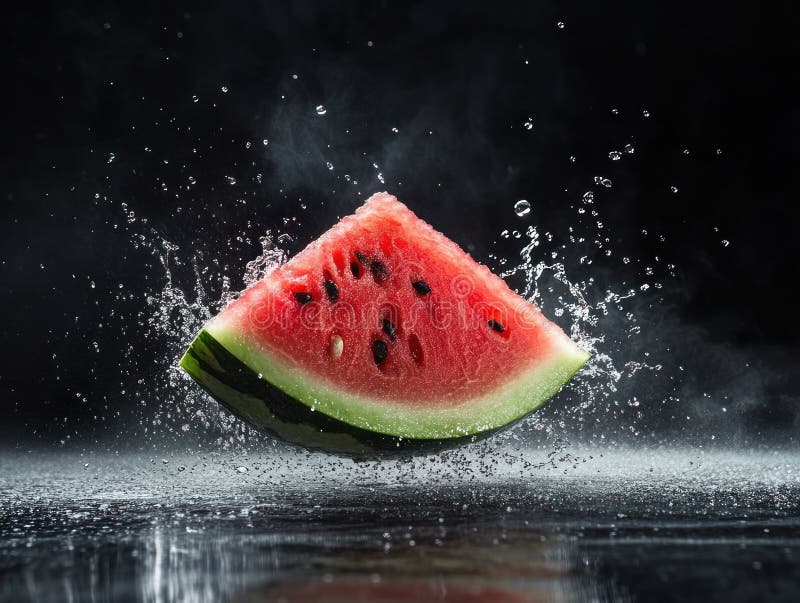 Floating Watermelon Slice in Midair, Creative Fruit Concept for ...