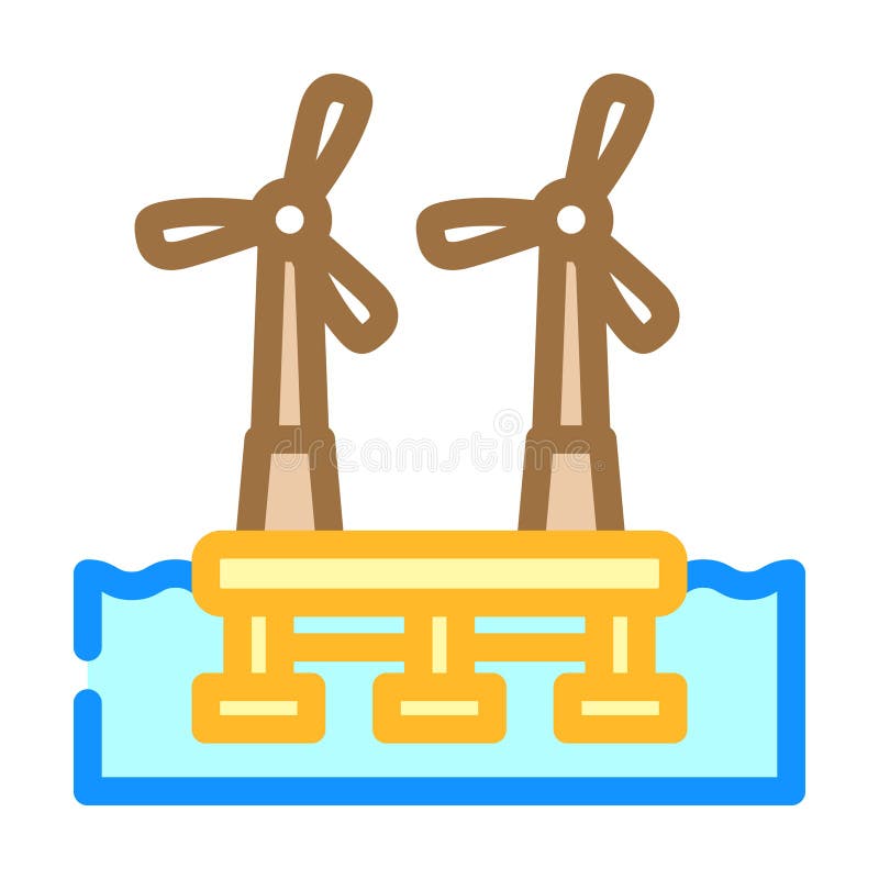 Floating Wave Platform Color Icon Vector Illustration Stock Vector ...
