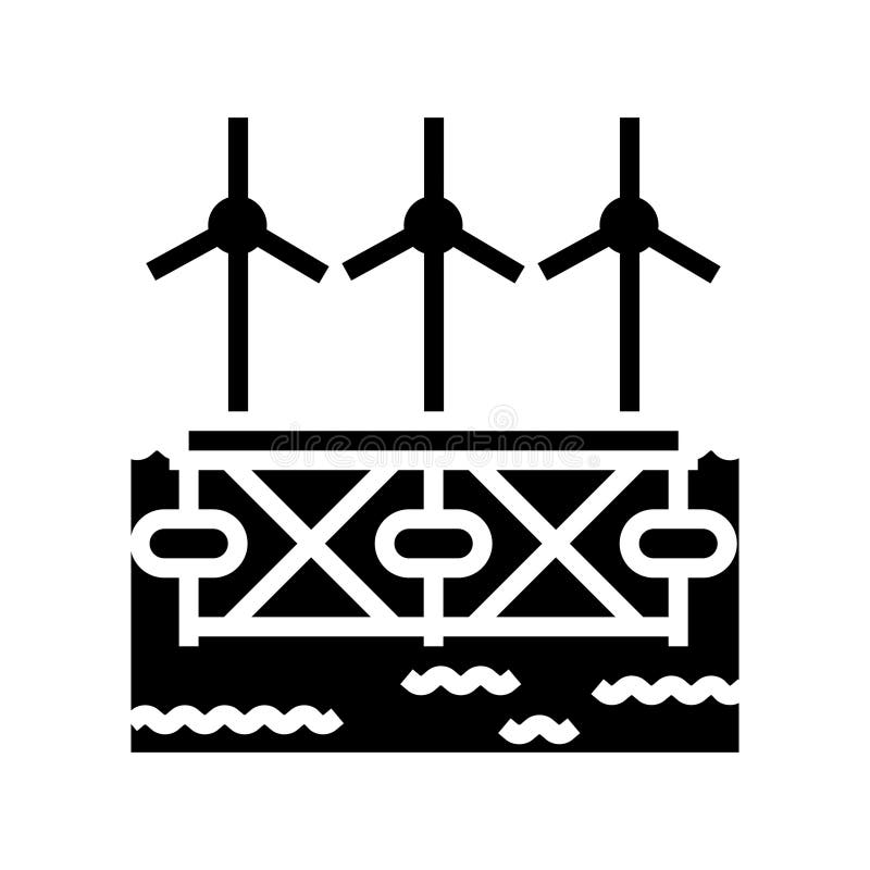 Floating Wave Platform Glyph Icon Vector Illustration Stock Vector ...