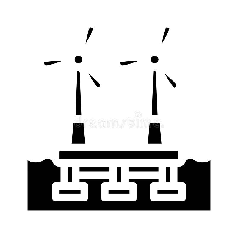 Floating Wave Platform Glyph Icon Vector Illustration Stock Vector ...