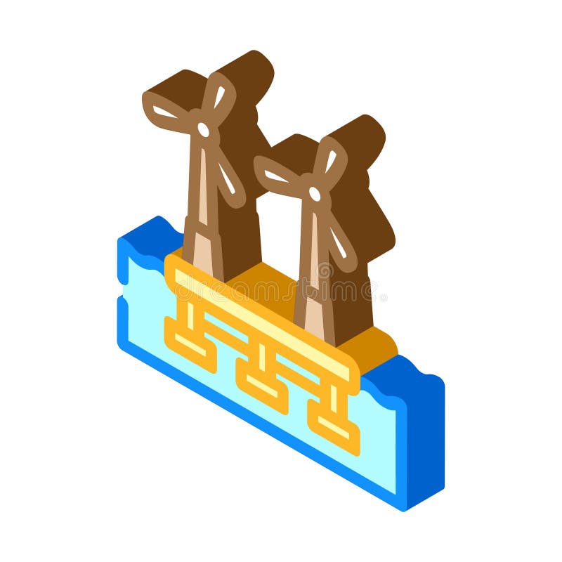 Floating Wave Platform Isometric Icon Vector Illustration Stock Vector ...