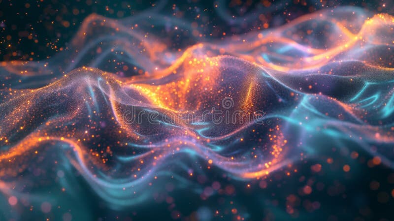 Floating Waves of Iridescent Particles Shimmer and Sparkle in Perfect ...