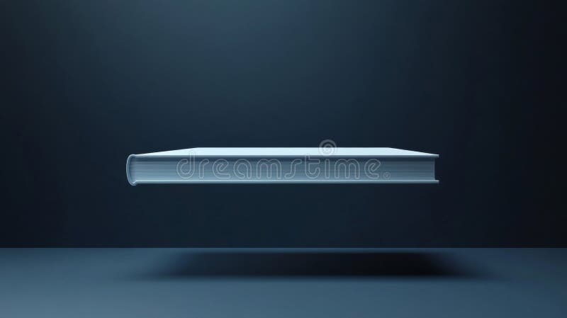 Floating White Book Minimalist Design Stock Illustration - Illustration ...