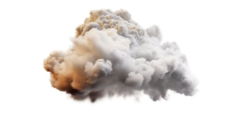 Floating White Cloud on Transparent Background . Stock Illustration ...