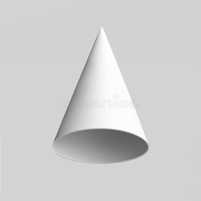 Floating White Cone on Light Gray Background Stock Vector ...