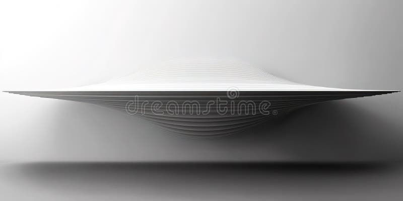 Floating White Disk Drawing on a Smooth Surface Showcasing Minimalist ...