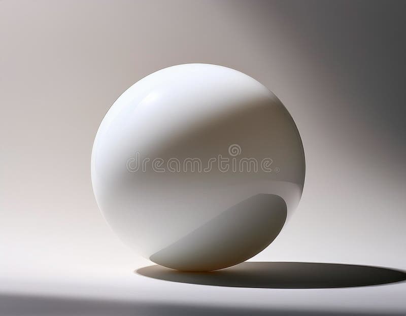 Floating White Orb with Soft Shadows Stock Photo - Image of creative ...