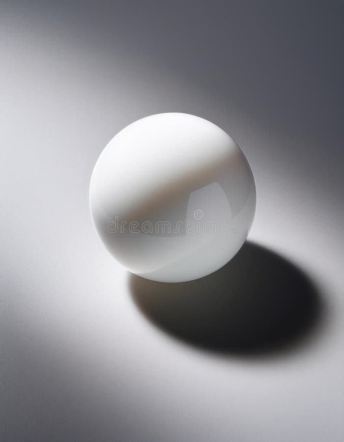 Floating White Orb with Soft Shadows Stock Photo - Image of generated ...