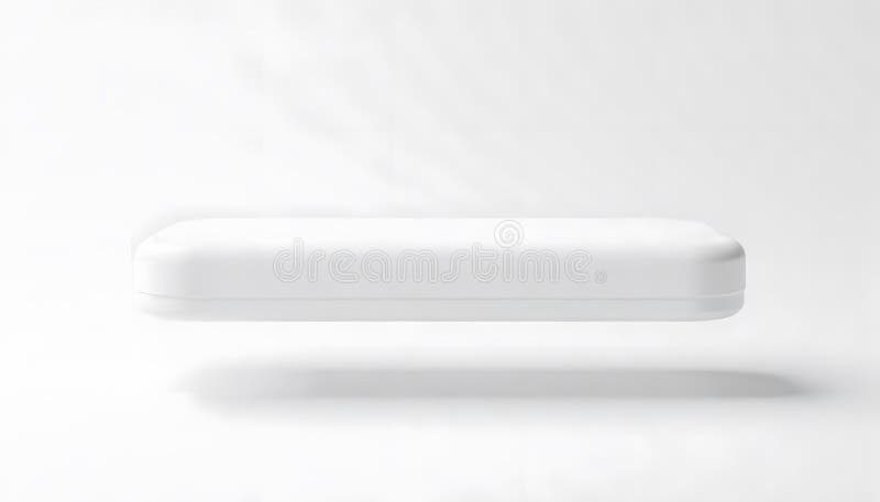 Floating White Rectangular Box on White Background Stock Illustration ...