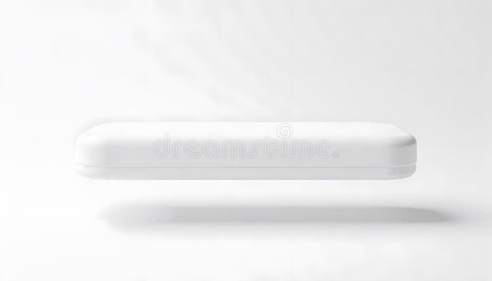 Floating White Rectangular Box on White Background Stock Illustration ...