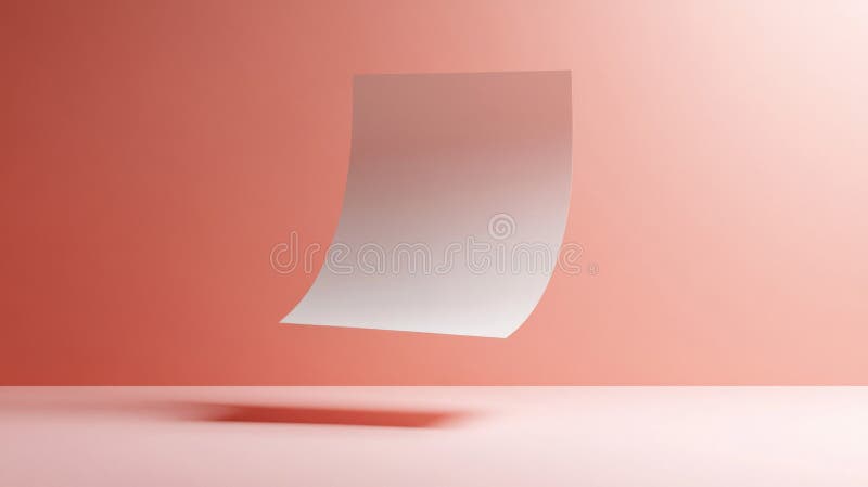 Floating White Sticky Note on Red Background with Gentle Lighting and ...