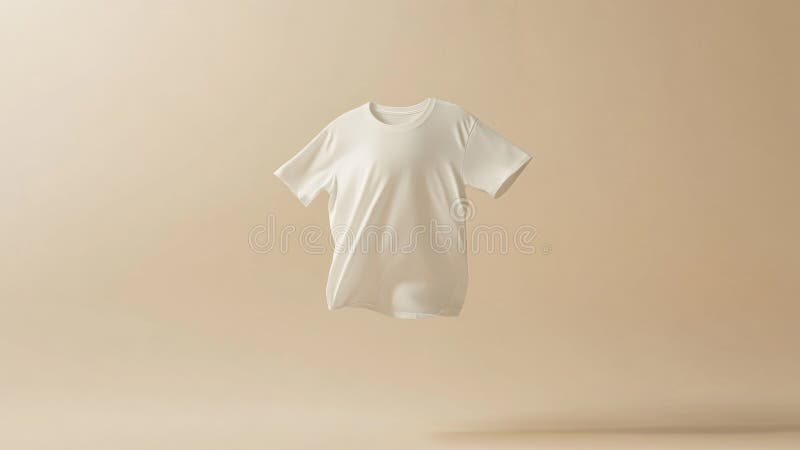 Floating White T-Shirt Mockup Stock Illustration - Illustration of gown ...