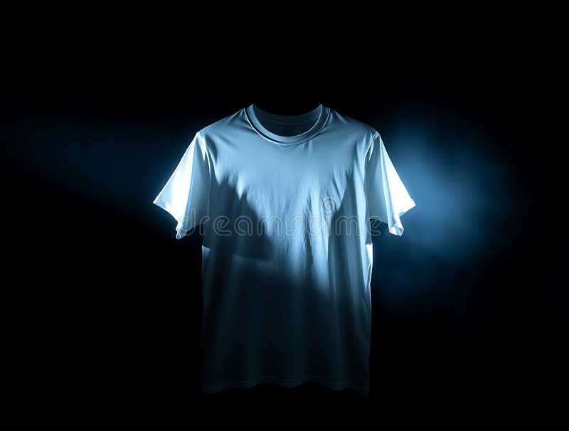 Floating White Tee Shirt Product Advertisement with Dramatic Lighting ...